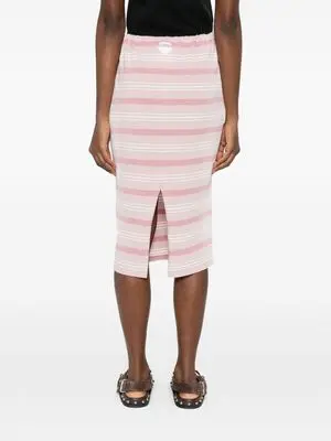 Prada Striped Cotton Midi Skirt - Multicolor