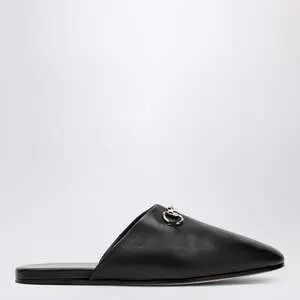 Gucci Leather Mules With Horsebit Detail - Black