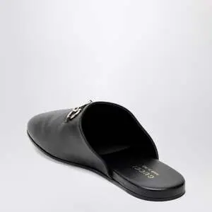 Gucci Leather Mules With Horsebit Detail - Black
