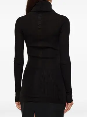Rick Owens Wool Ribbed Turtleneck Sweater