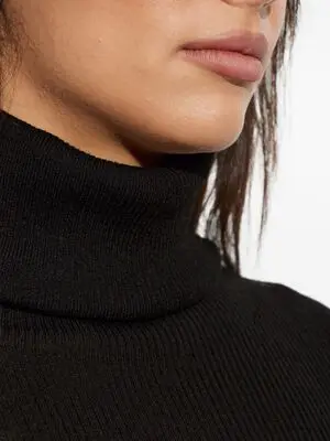 Rick Owens Wool Ribbed Turtleneck Sweater