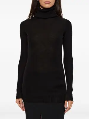 Rick Owens Wool Ribbed Turtleneck Sweater