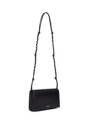 JIL SANDER Black Leather Knotted Shoulder Wallet - Multicolor
