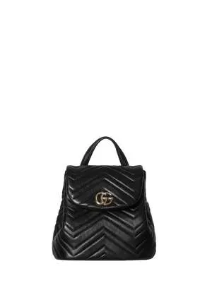 Gucci Black Gg Marmont Mini Backpack - Multicolor
