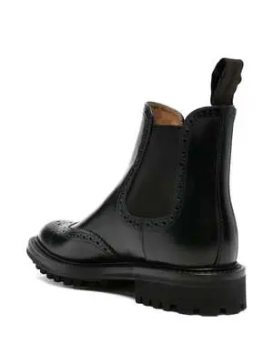 Church's Black Calf Leather Brogue Detail Chelsea Boots