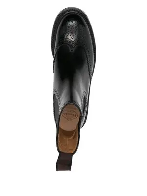 Church's Black Calf Leather Brogue Detail Chelsea Boots
