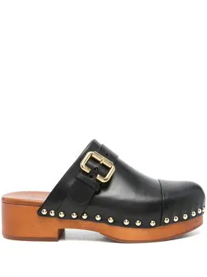 Chloé Jeannette Leather Clogs - Multicolor