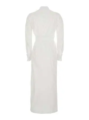 Max Mara Long Sleeve Cotton Twill Dress - Multicolor