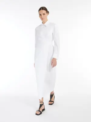 Max Mara Long Sleeve Cotton Twill Dress - Multicolor