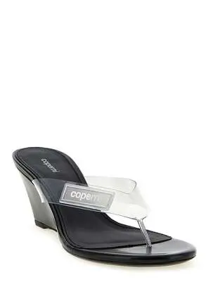 Coperni Logo Patch Wedge Thong Sandals