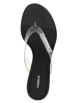 Coperni Logo Patch Wedge Thong Sandals