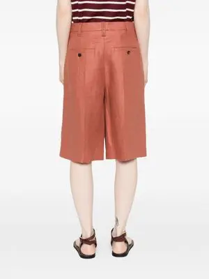 Brunello Cucinelli Pleated Linen Shorts - Multicolor