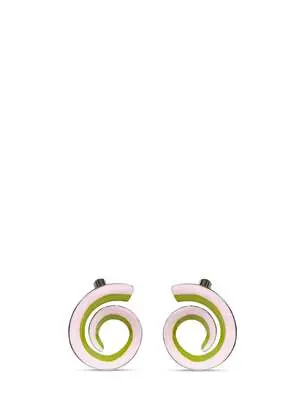Marni Enameled Metal Spiral Earrings - Multicolor