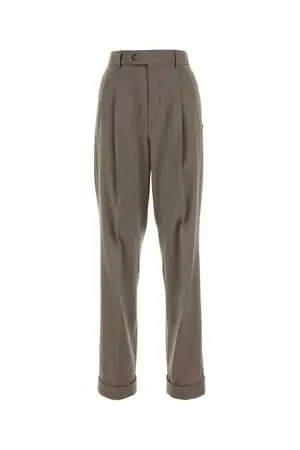 Sportmax Cappuccino Wool Ferito Pants - Brown