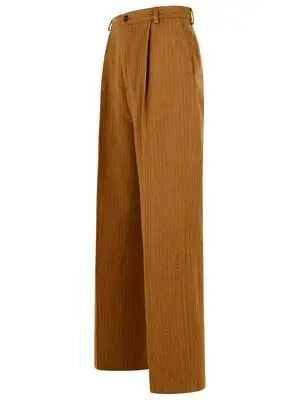 Dries Van Noten Penrud Straight Wool Pants - Brown