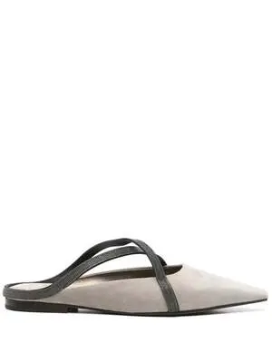 Brunello Cucinelli Flat Square Pointed Ballet Flats