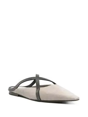 Brunello Cucinelli Flat Square Pointed Ballet Flats