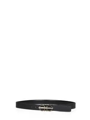FERRAGAMO Black Gancini Reversible Belt - Multicolor