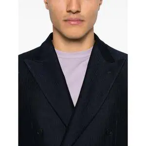 Tagliatore Double-breasted Peak Lapel Blazer - Blue