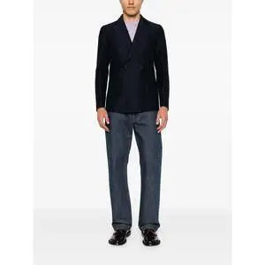 Tagliatore Double-breasted Peak Lapel Blazer - Blue