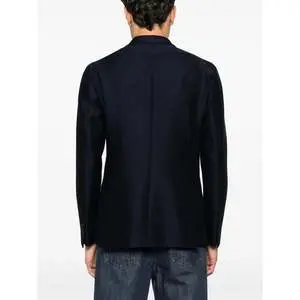 Tagliatore Double-breasted Peak Lapel Blazer - Blue