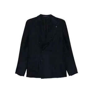 Tagliatore TAGLIATORE Double-Breasted Peak Lapel Blazer Blue