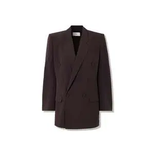 Saint Laurent Double-breasted Silk-crepe Blazer - Brown