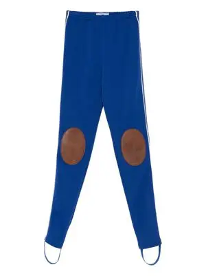 Prada Blue Knee Patches Leggings With Stirrup Detail - Multicolor