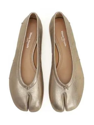 MAISON MARGIELA Metallic Leather Tabi Ballerinas - Gold