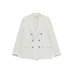 Tagliatore Double-breasted Peak Lapel Blazer - Gray