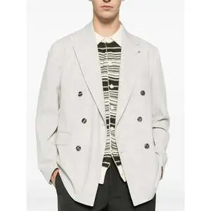 Tagliatore Double-breasted Peak Lapel Blazer - Gray