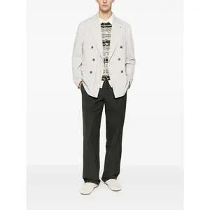 Tagliatore Double-breasted Peak Lapel Blazer - Gray