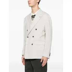Tagliatore Double-breasted Peak Lapel Blazer - Gray