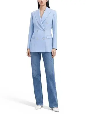 Tagliatore Double-breasted Wool And Silk Blend Jacket