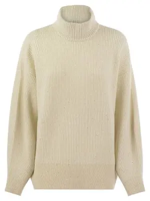 BRUNELLO CUCINELLI BRUNELLO CUCINELLI Wool And Cashmere Ribbed Sweater With Sequins