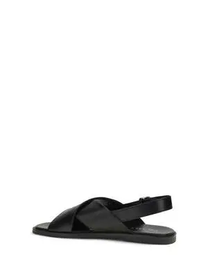 Prada Saffiano Leather Criss-cross Slingback Sandals