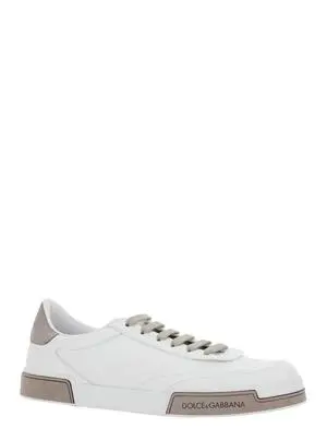 Dolce & Gabbana Portofino Leather Sneakers With Logo Detail