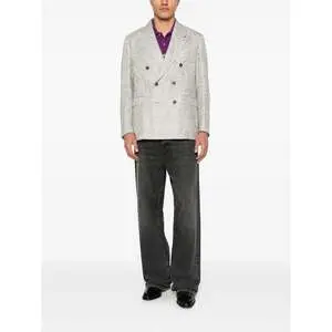 Tagliatore Grey Double-breasted Blazer - Gray