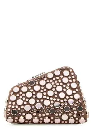 Attico Embellished Leather Midnight Clutch - Pink