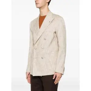 Tagliatore Double-breasted Peak Lapel Blazer - Cream
