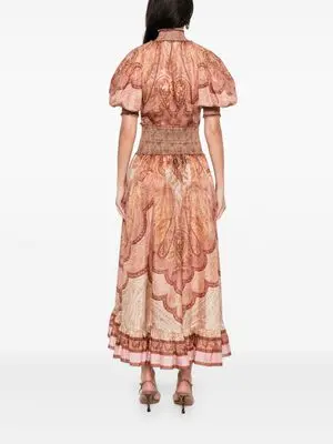 Zimmermann Silk Maxi Skirt With Paisley Print And Ruffled Hem - Multicolor
