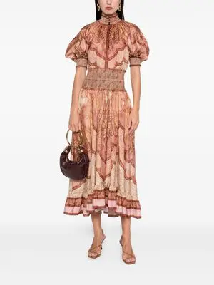 Zimmermann Silk Maxi Skirt With Paisley Print And Ruffled Hem - Multicolor