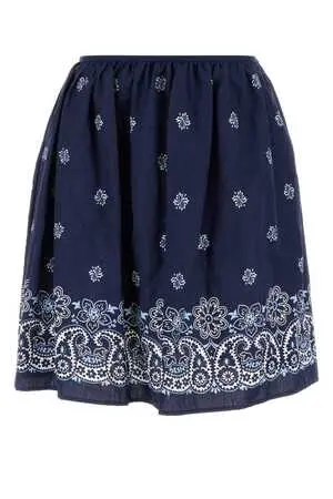 Miu Miu Printed Poplin Skirt - Multicolor