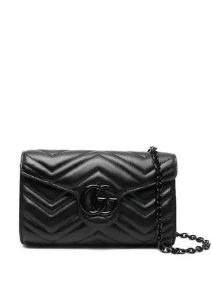 Gucci Gg Marmont Leather Wallet On Chain - Multicolor