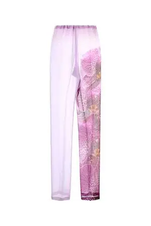 Dries Van Noten Orchid Print Trousers - Purple