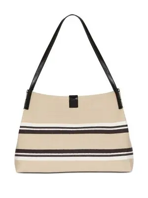 Balmain Canvas And Leather Medium Tote - Multicolor
