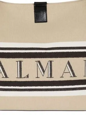 Balmain Canvas And Leather Medium Tote - Multicolor