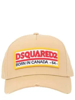 Dsquared2 Baseball Cap With Logo Patch - Cream