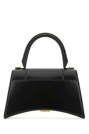 Balenciaga Small Hourglass Handbag In Leather - Black