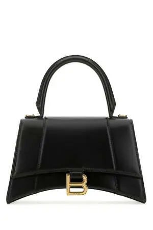 Balenciaga Small Hourglass Handbag In Leather - Black